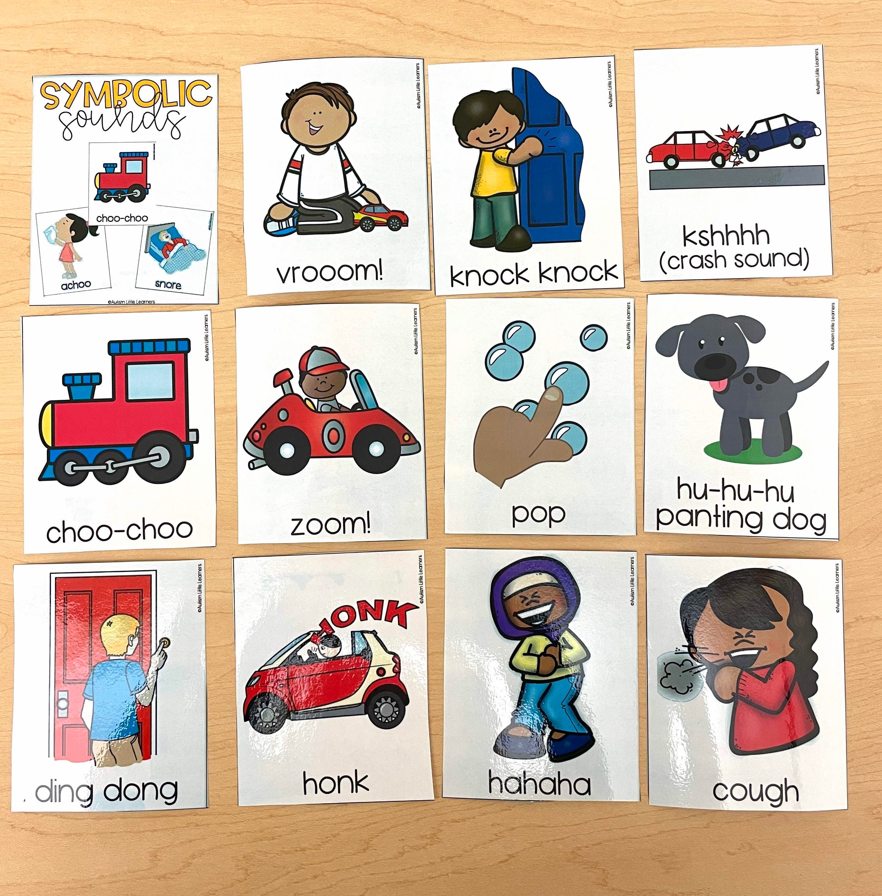 Symbolic Sounds Flashcards - Special Education & Autism - Etsy