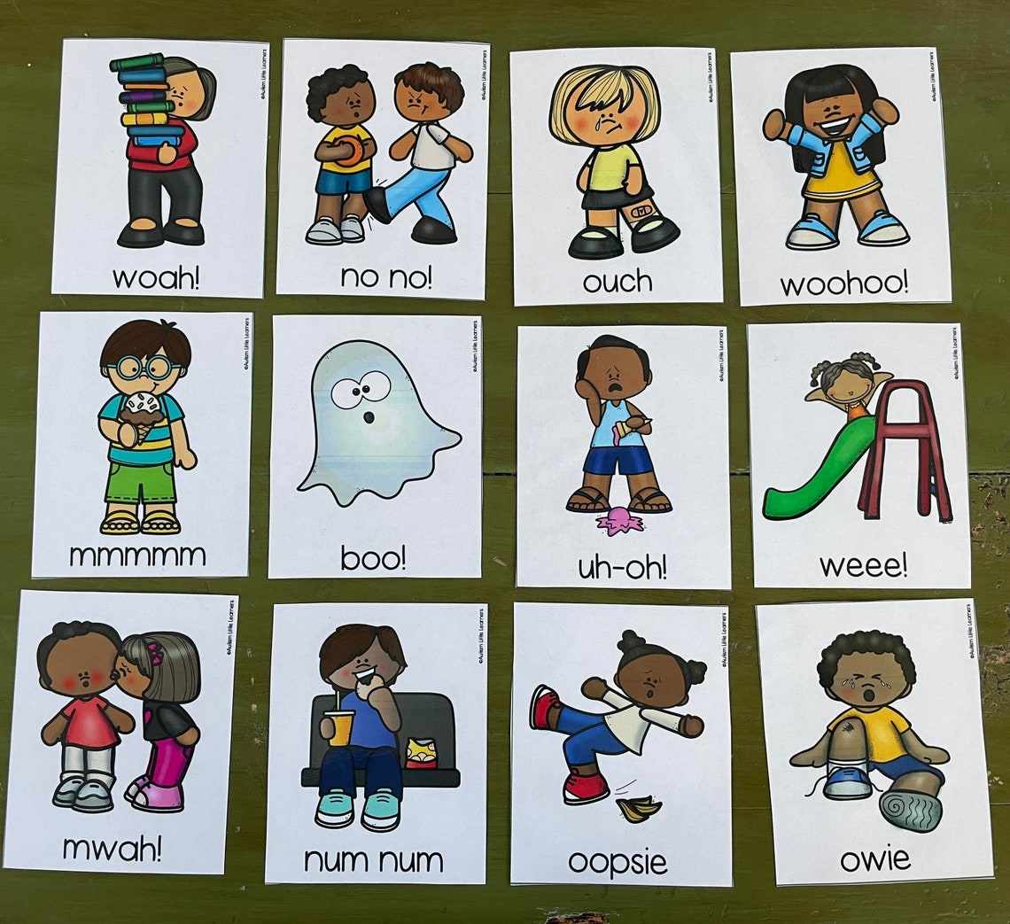 Exclamatory Sounds Flashcards - Etsy