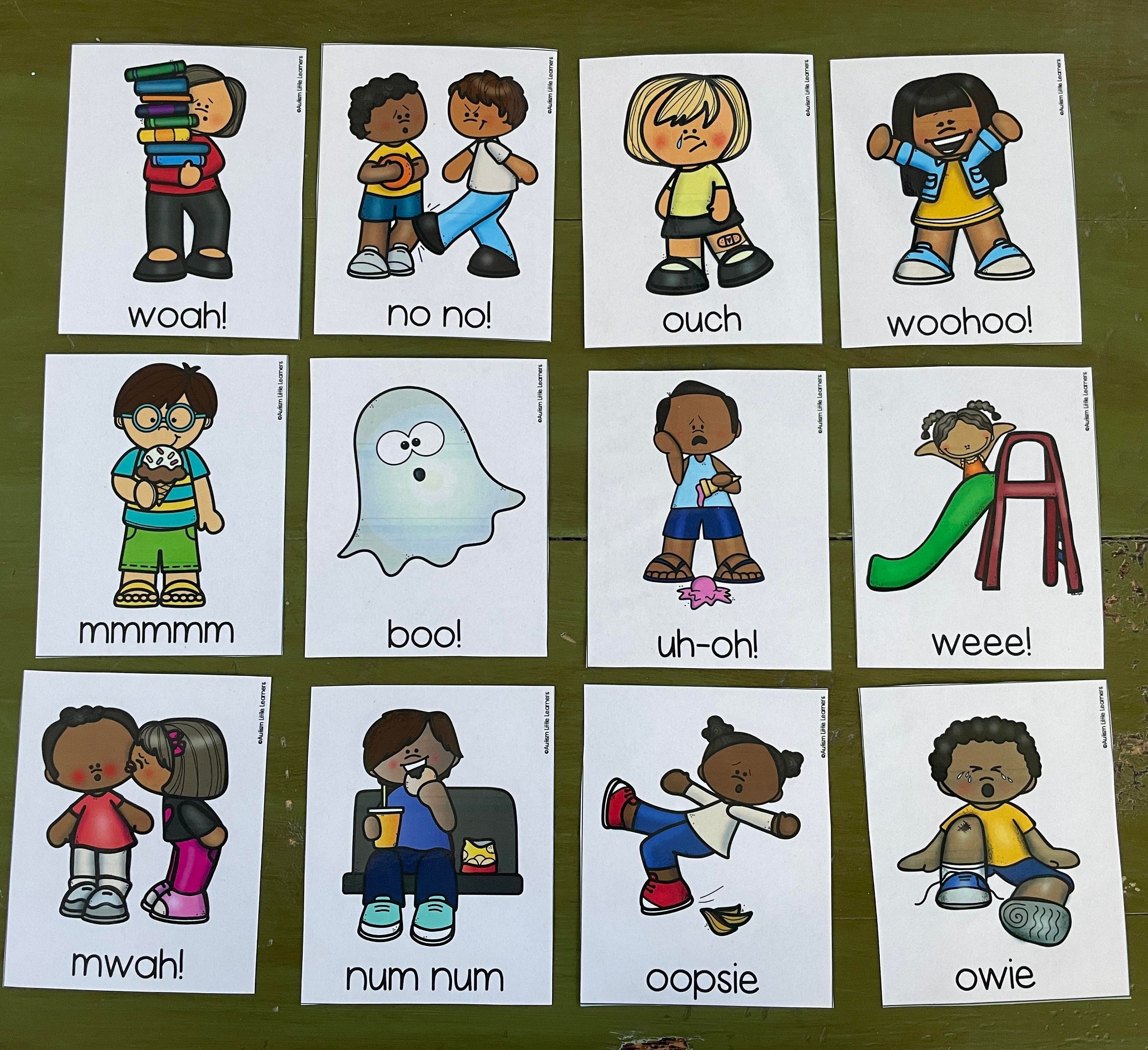 Exclamatory Sounds Flashcards - Etsy