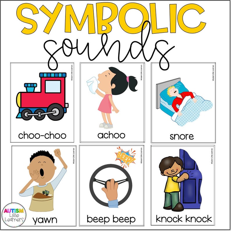 Symbolic Sounds Flashcards - Special Education & Autism - Etsy