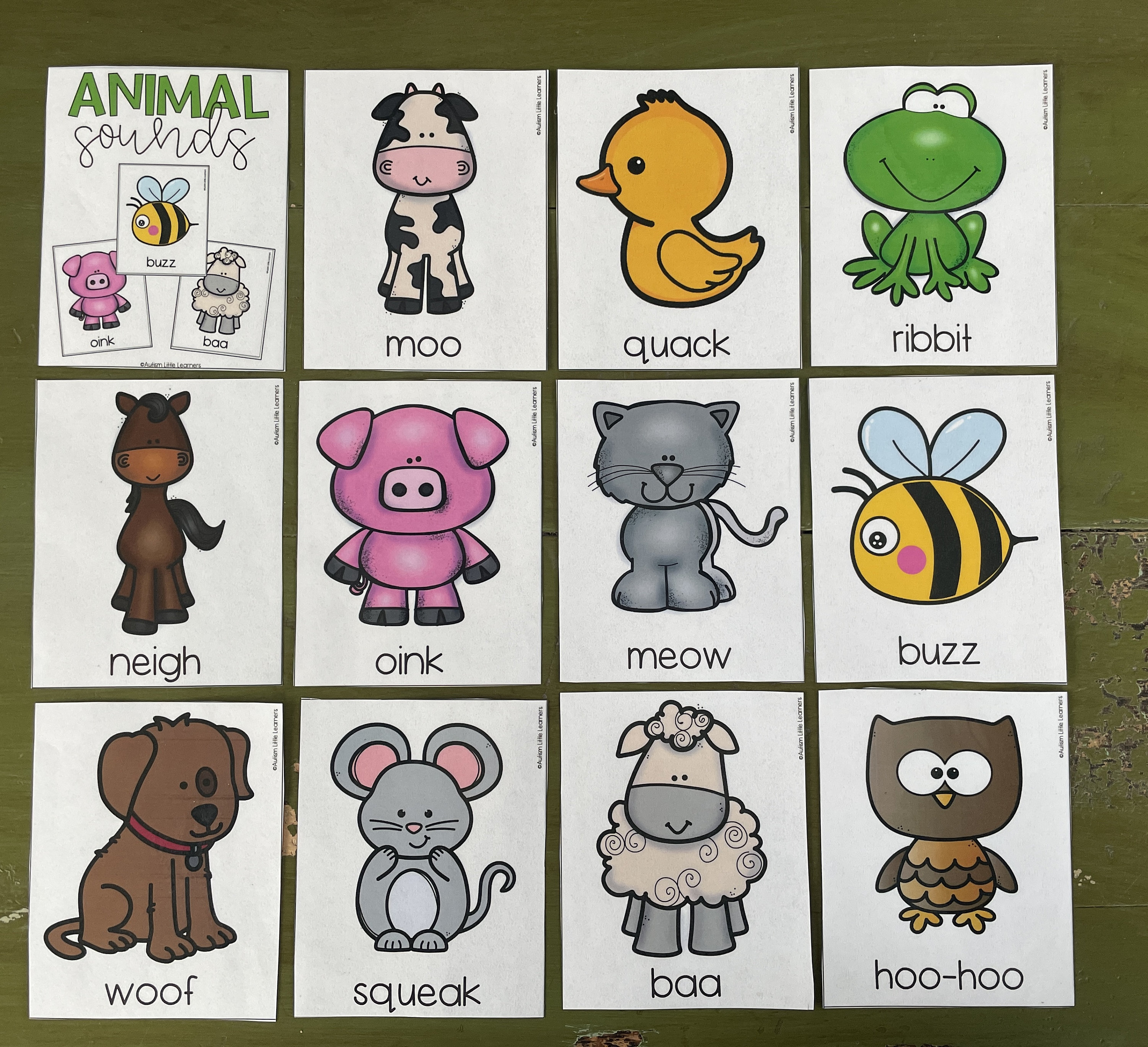 Animal Sounds Flashcards for Special Education and Autism - Etsy