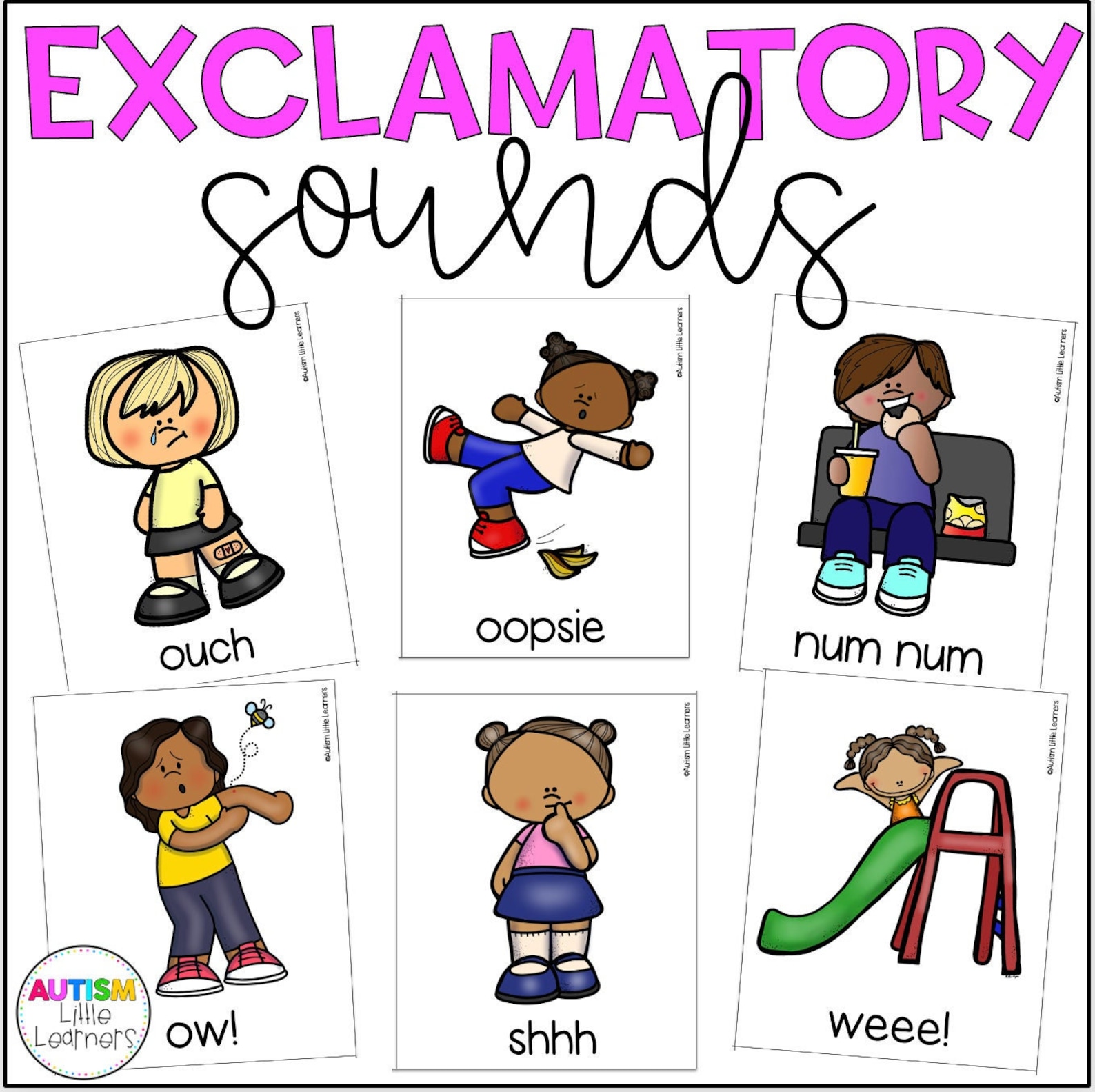 Exclamatory Sounds Flashcards - Etsy