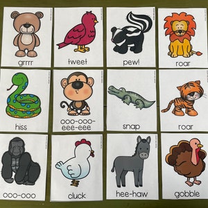Animal Sounds Flashcards for Special Education and Autism - Etsy Canada