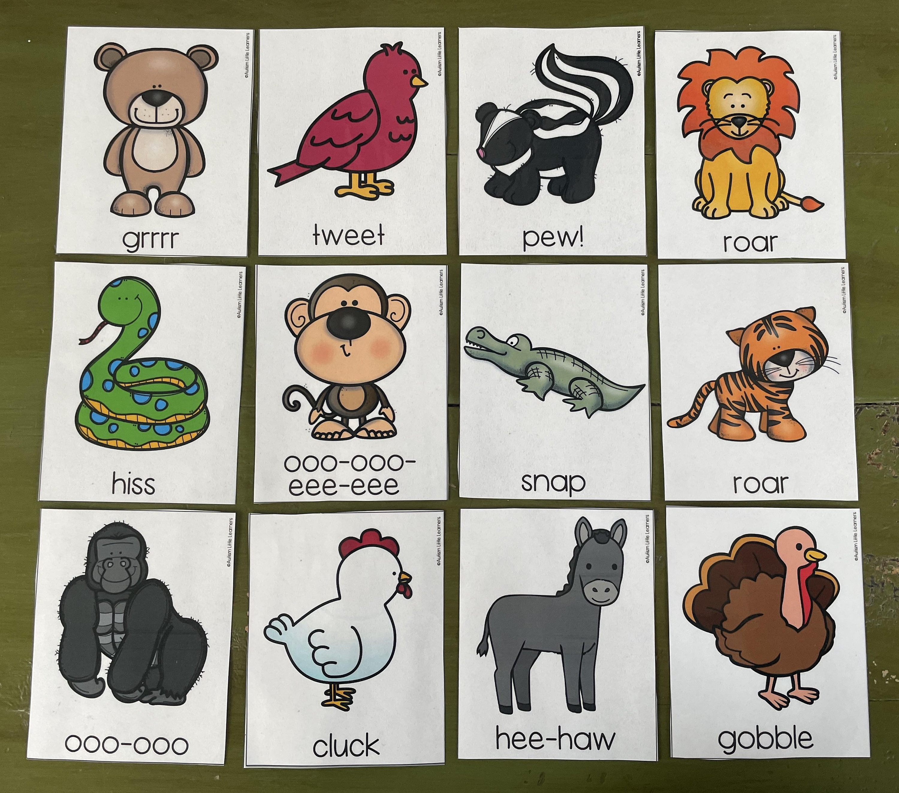 Animal Sounds Flashcards for Special Education and Autism - Etsy