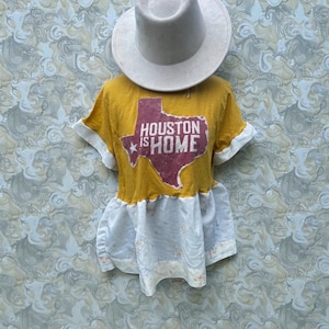 Refreshed Houston Tee: Texas Emblem, Floral Ruffle Details - Etsy