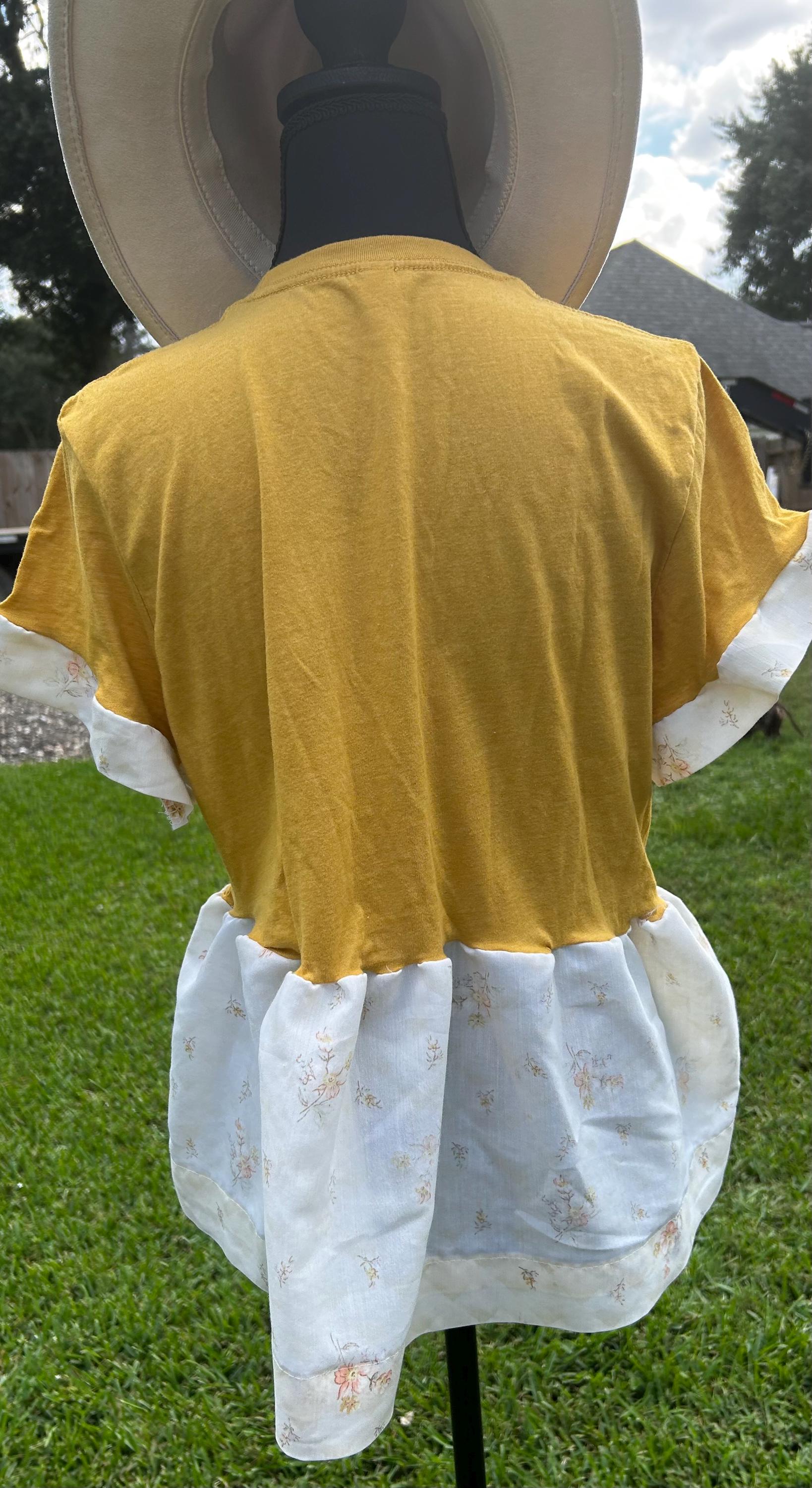 Refreshed Houston Tee: Texas Emblem, Floral Ruffle Details - Etsy