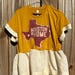 Refreshed Houston Tee: Texas Emblem, Floral Ruffle Details - Etsy