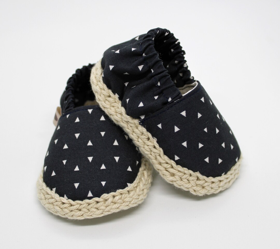 Handmade Baby Shoes, Crochet Sole, 100% Cotton, Soft Sole, Navy ...