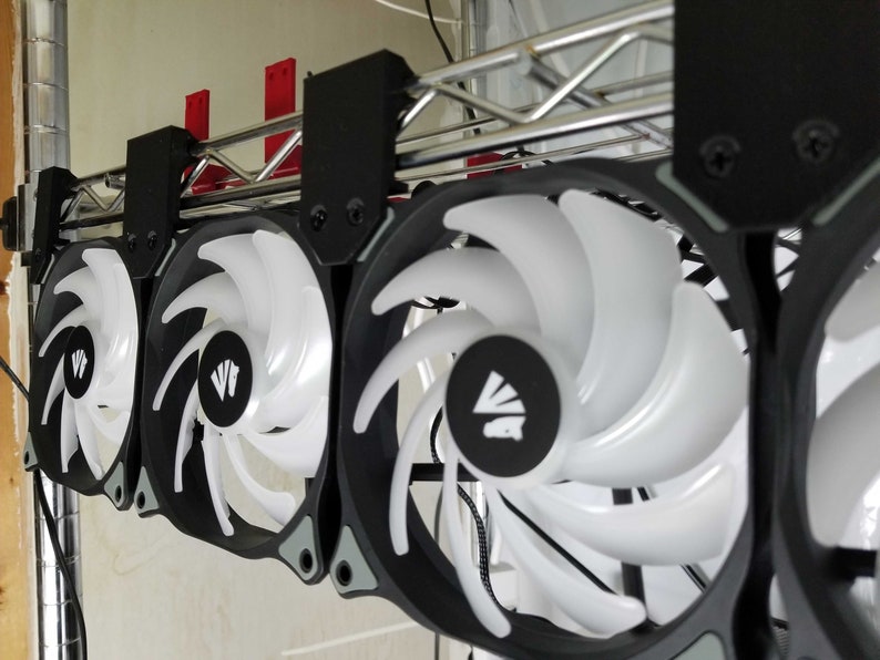 120mm PC Fan Mounts for Wire Rack Shelving | Used in CPU, GPU, and Hard ...