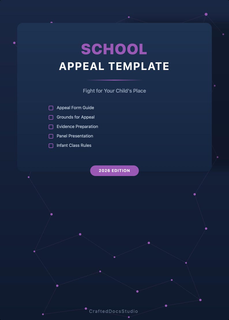 School Admissions Appeal Template Pack UK - School Place Refusal ...