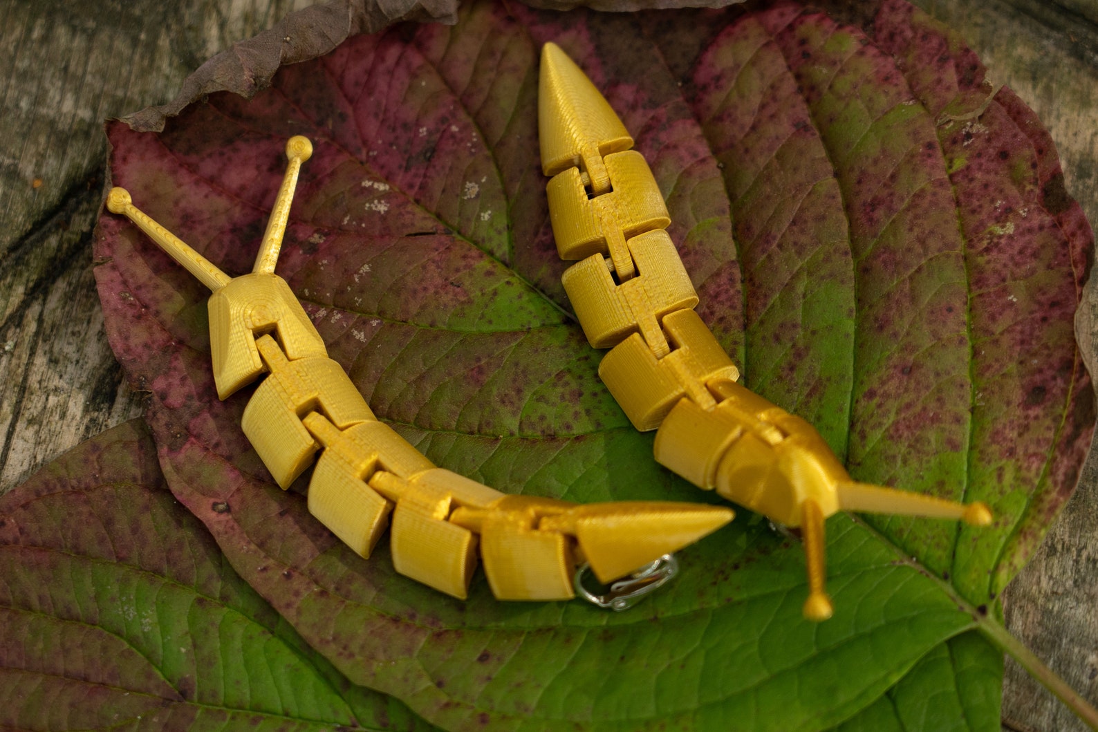 Large 3d Printed Gold Slug Clip-on Earrings - Etsy