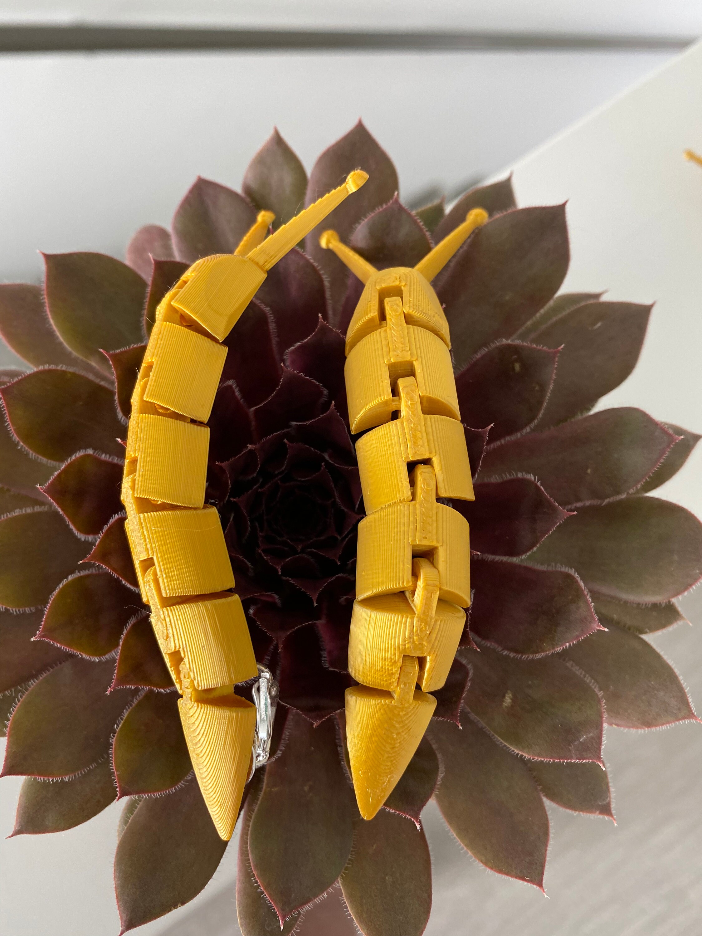 Large 3d Printed Gold Slug Clip-on Earrings - Etsy