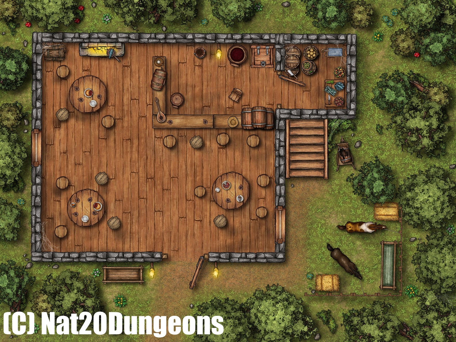 Tavern Battle Map, Dnd Battle Map, D&D, Battlemap, Dungeons and Dragons ...