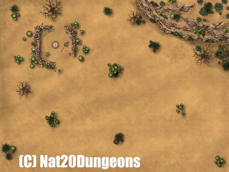 Desert Battle Map, Dnd Battle Map, D&D, Battlemap, Dungeons and Dragons ...