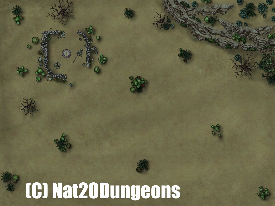 Desert Battle Map, Dnd Battle Map, D&D, Battlemap, Dungeons and Dragons ...