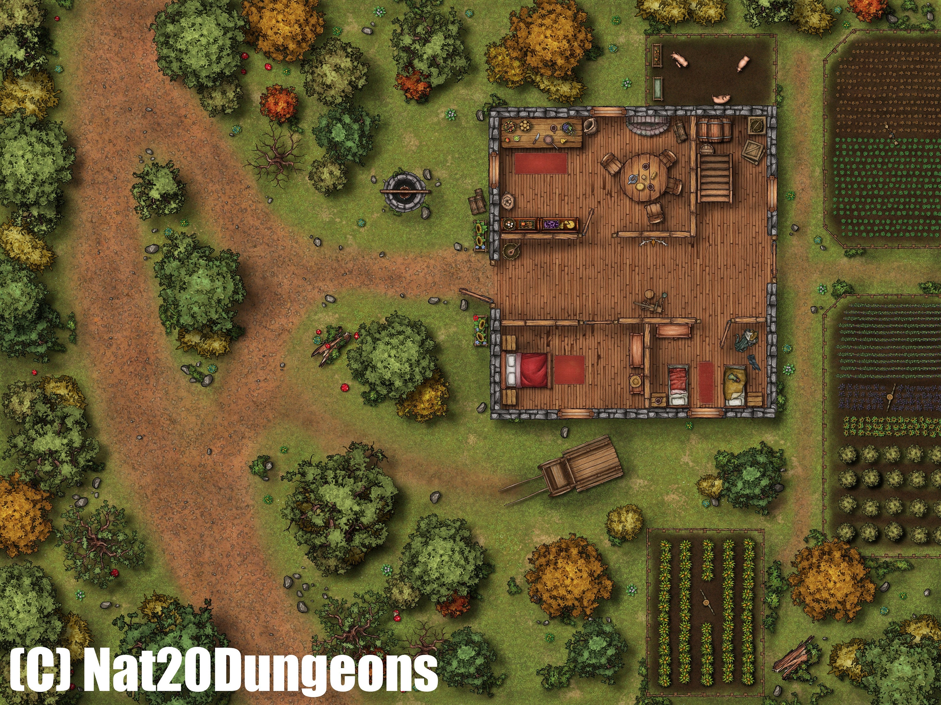 Farm Battle Maps Pack, Dnd Battle Map, D&D, Battlemap, Dungeons and ...
