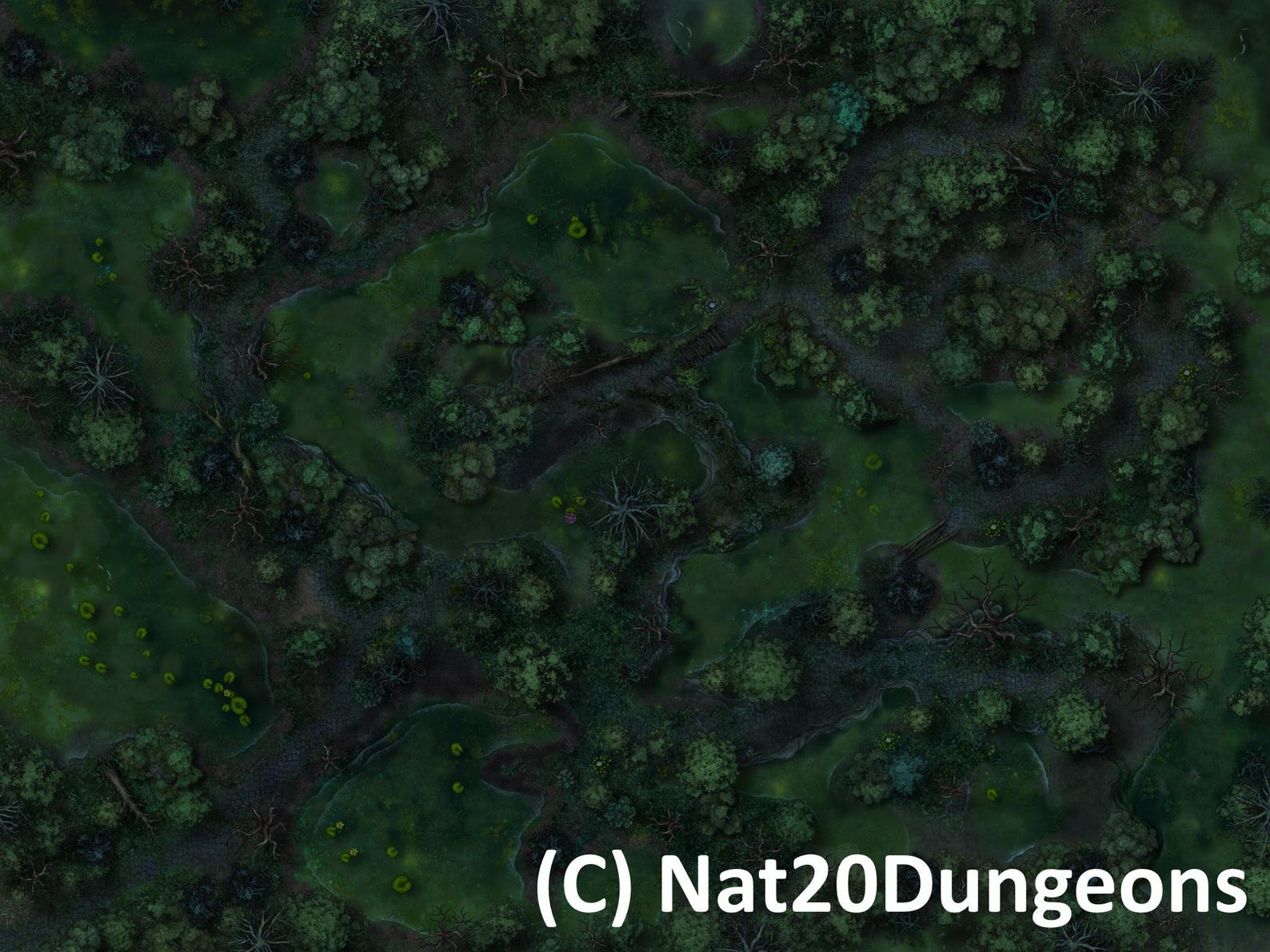 Forest Rough Terrain Battle Map for Dungeons & Dragons, TTRPG VTT Map ...