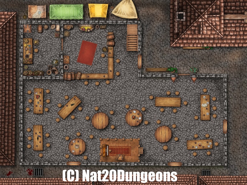 Tavern Battle MAPS Pack, Dnd Battle Map, D&D, Battlemap, Dungeons and ...