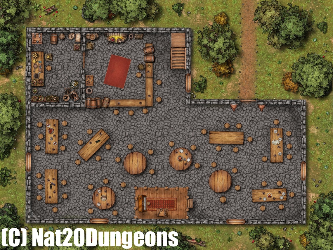 Tavern Battle MAPS Pack, Dnd Battle Map, D&D, Battlemap, Dungeons and ...