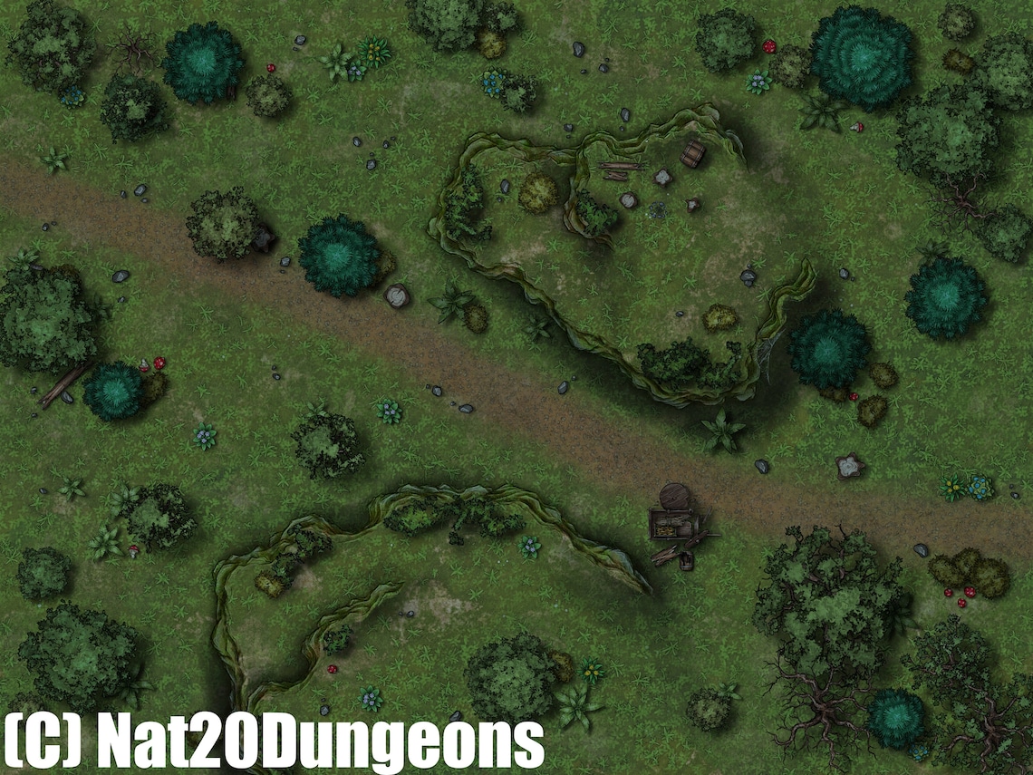 Forest Hill Ambush Battle Map, Dnd Battle Map, D&D, Battlemap, Dungeons ...