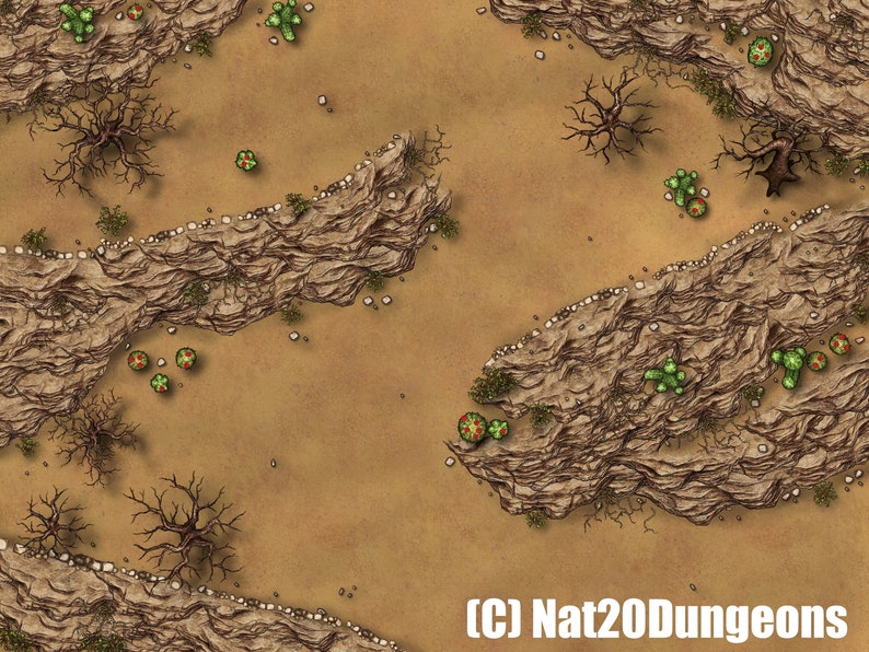 Desert Cliff Path Battle Map, Dnd Battle Map, D&D, Battlemap, Dungeons ...