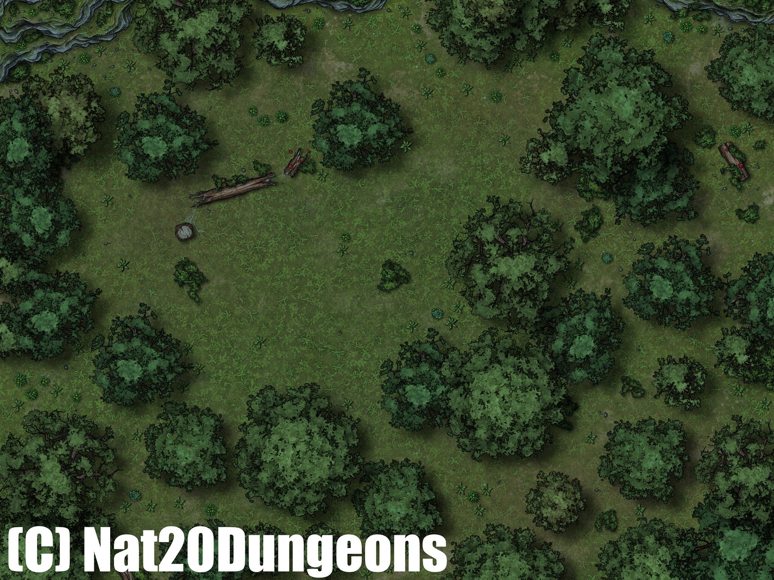 Forest / Camp Battle Map, Dnd Battle Map, D&D, Battlemap, Dungeons and ...