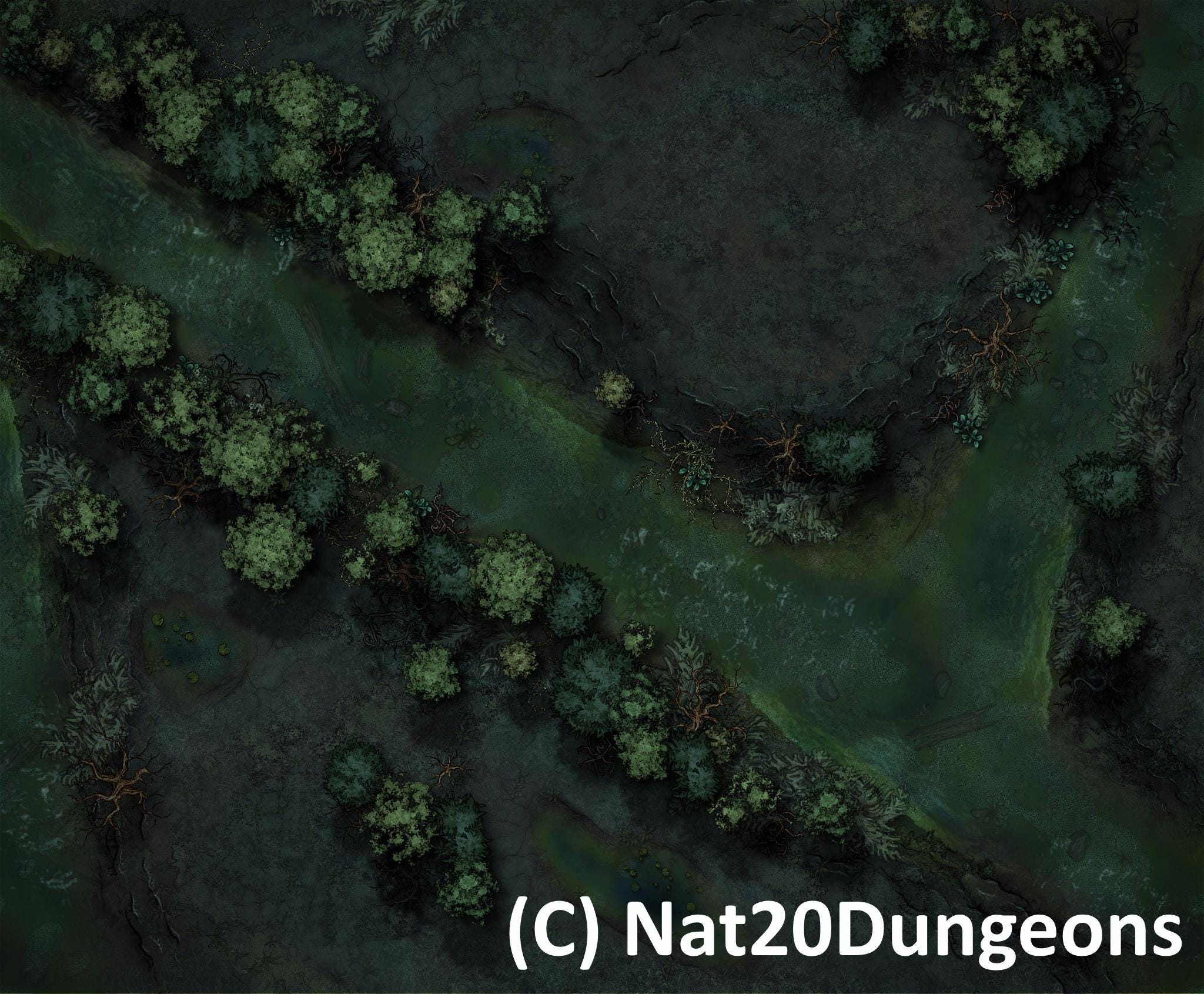 Swamp River Battle Map for Dungeons & Dragons, TTRPG VTT Map, Fantasy ...