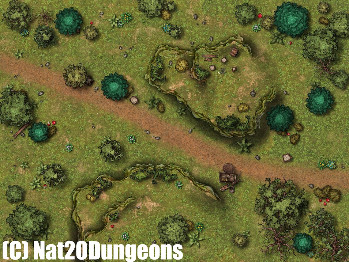 4 Map Bundle Forest Battle Map Pack 1, Dnd Battle Map, D&D, Battlemap ...