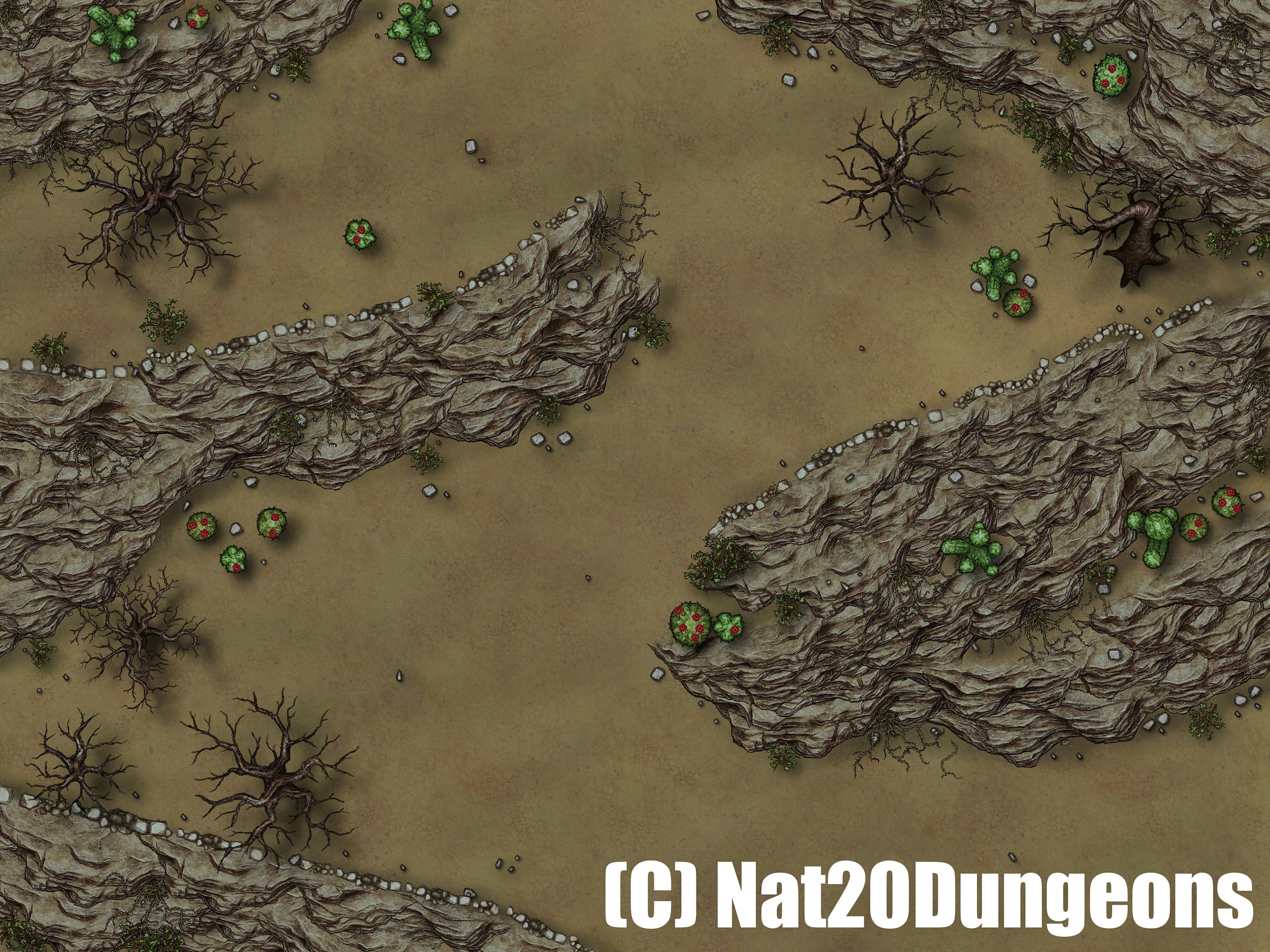Desert Cliff Path Battle Map, Dnd Battle Map, D&D, Battlemap, Dungeons and Dragons, 5e, Roll20 ...
