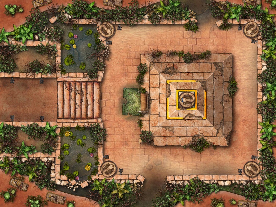 Desert Ruins Battle Map for Dungeons & Dragons, TTRPG VTT Map, Fantasy ...
