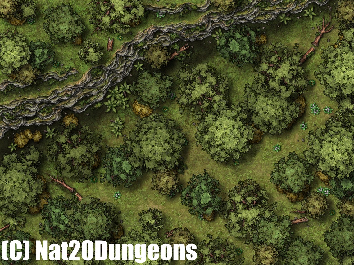 Forest Cliff Battle Map, Dnd Battle Map, D&D, Battlemap, Dungeons and ...