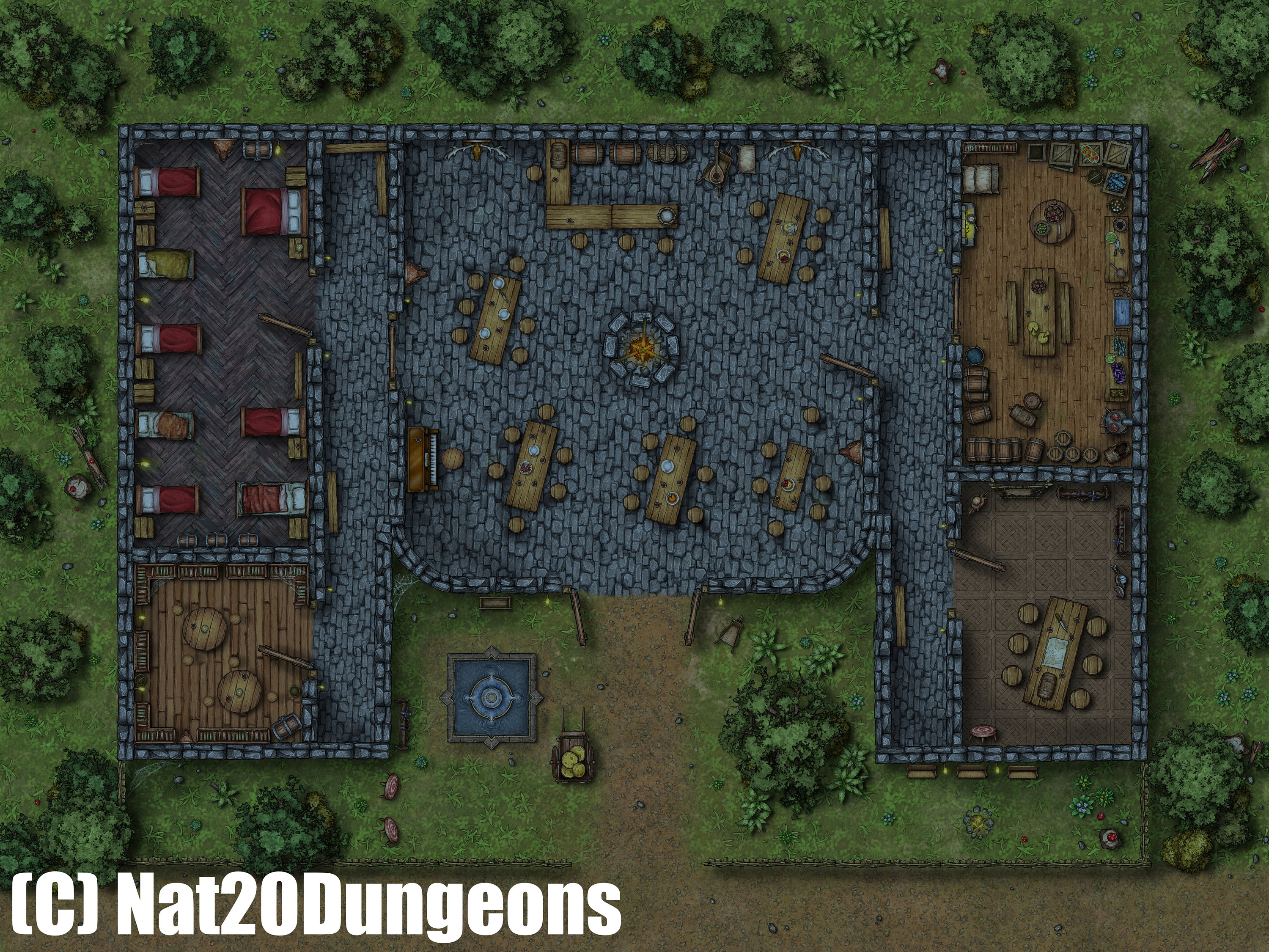 Guild Hall Tavern Battle Map, Dnd Battle Map, D&D, Battlemap, Dungeons ...