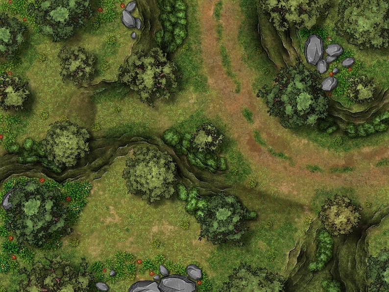 Forest Road Encounter, Dnd Battle Map, D&D, Battlemap, Dungeons and Dragons, 5e, Roll20, Fantasy ...