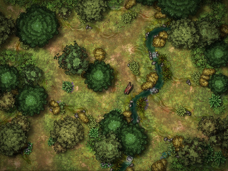 Forest Stream Battle Map, Dnd Battle Map, D&D, Battlemap, Dungeons and ...