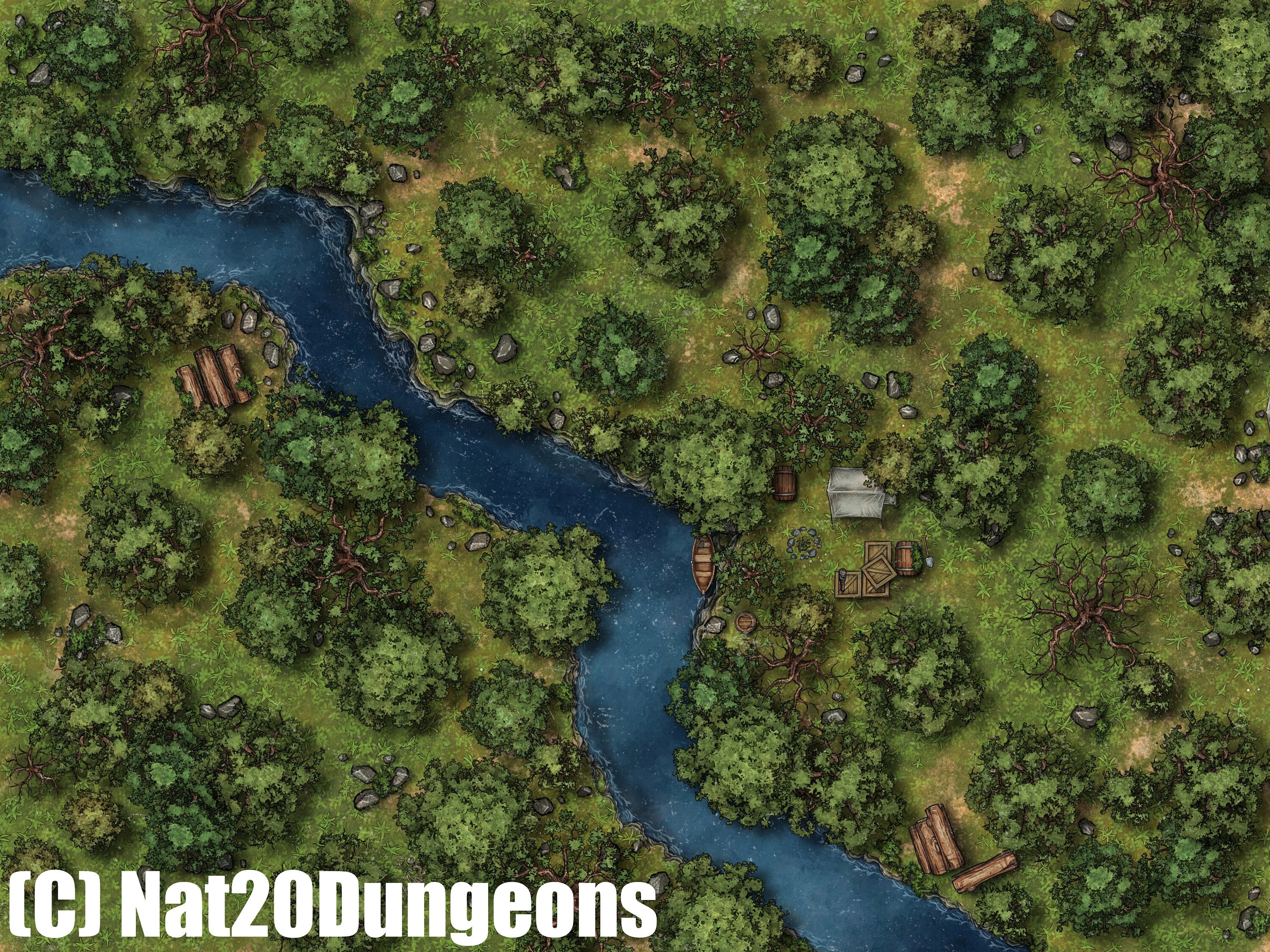 4 Map Bundle Forest Battle Map Pack 1, Dnd Battle Map, D&D, Battlemap ...