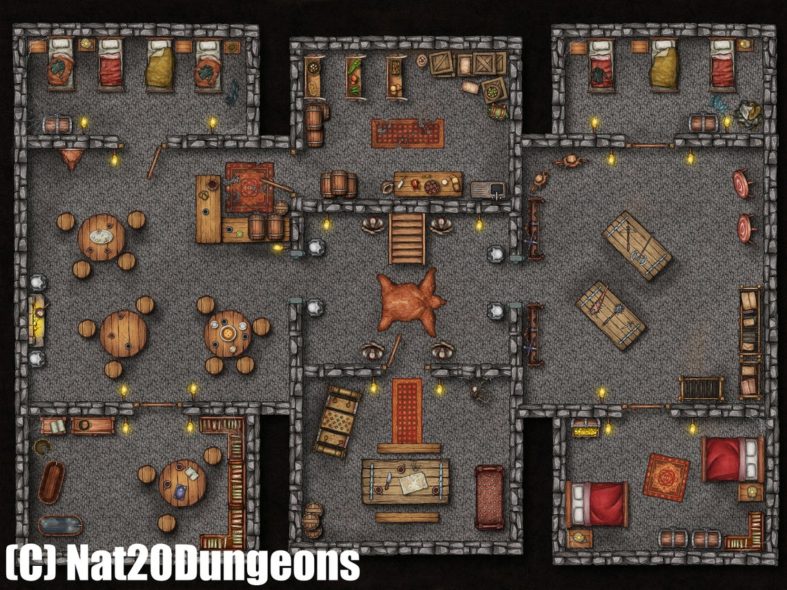 Guild Hall Tavern Battle Map, Dnd Battle Map, D&D, Battlemap, Dungeons ...