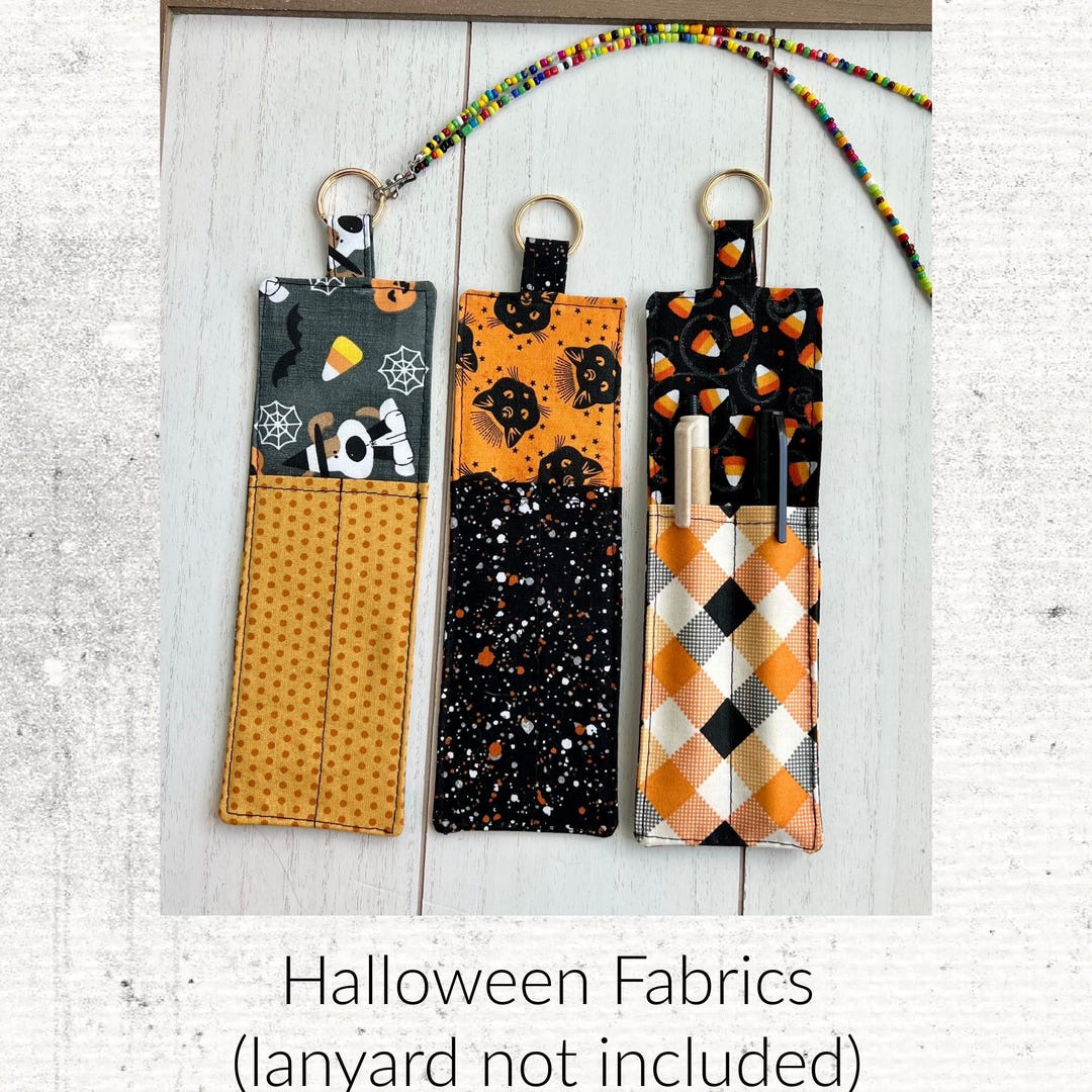 Halloween Pencil and Pen Holder Keychain for Lanyard, Stylus Holder ...