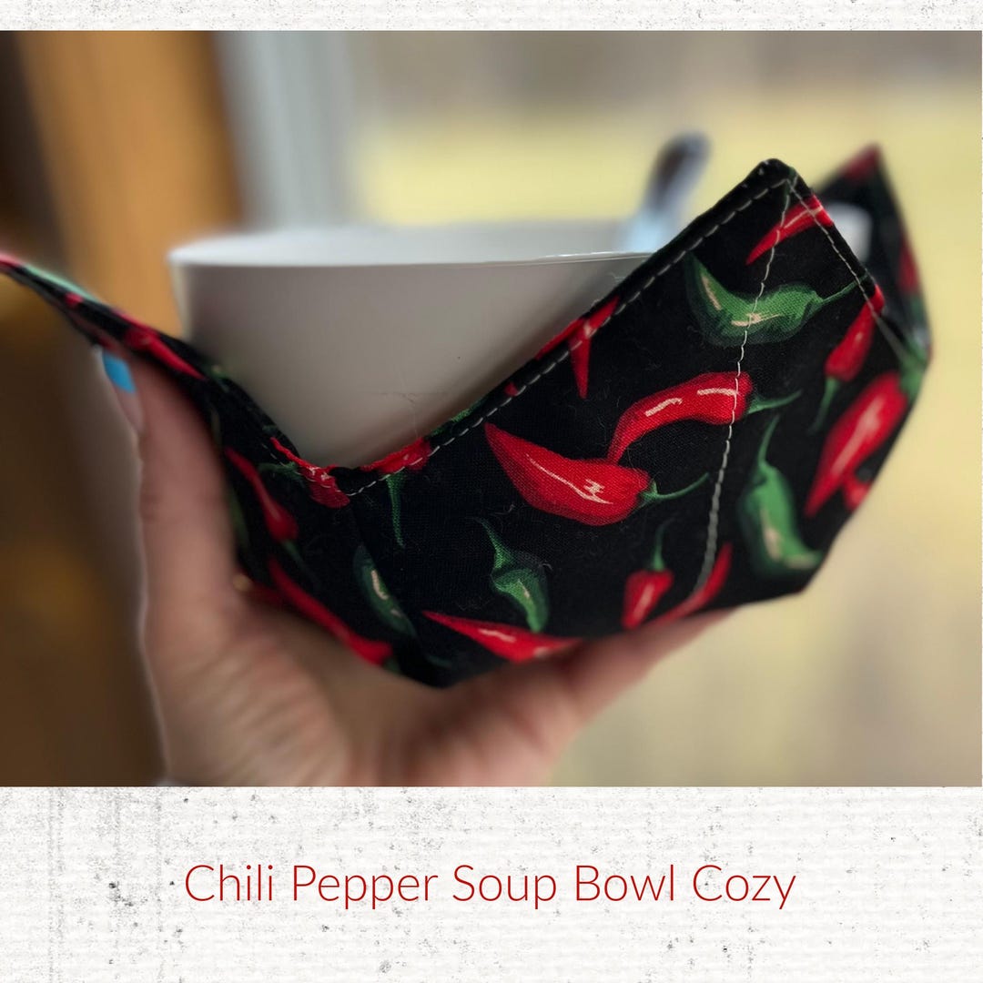 Soup Bowl Cozy Reversible Soup Holder Ice Cream Bowl Cozy Red Green ...