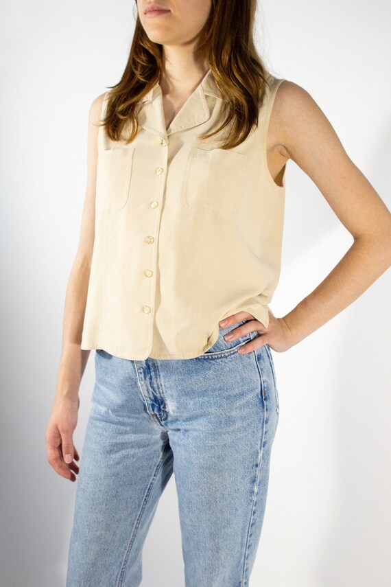 Vintage - sleeveless beige - Gem