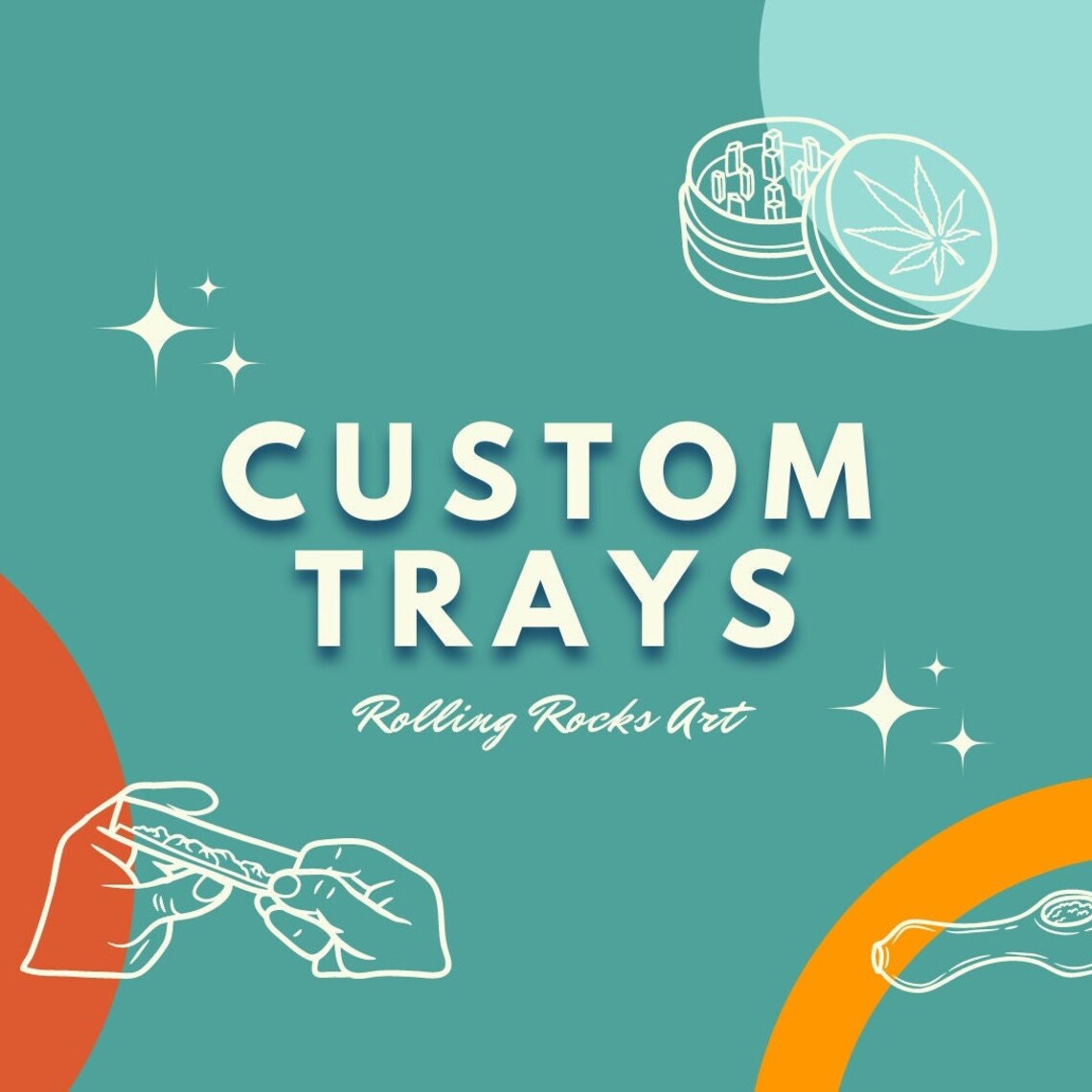 CUSTOM ROLLING TRAY 8x8 Handmade Tray One-of-a-kind Comes - Etsy