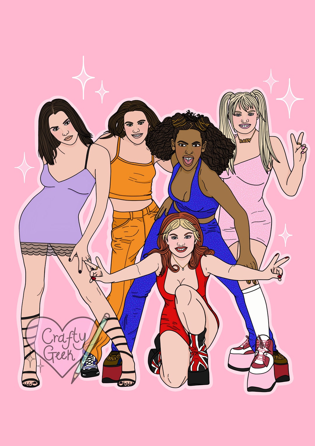 Spice Girls 90's Inspired Art Print A4/A5 Prints - Etsy