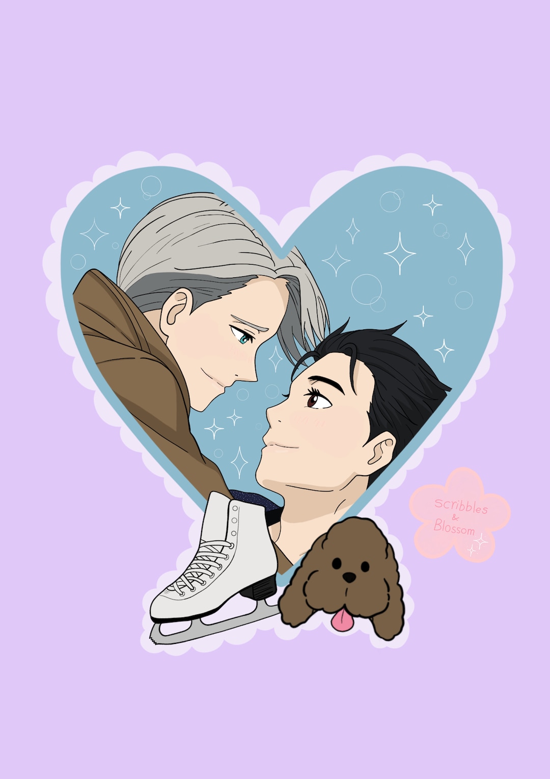 Yuri & Viktor, Ice Skating Anime Inspired Art Print! A4/A5 Prints! - Etsy