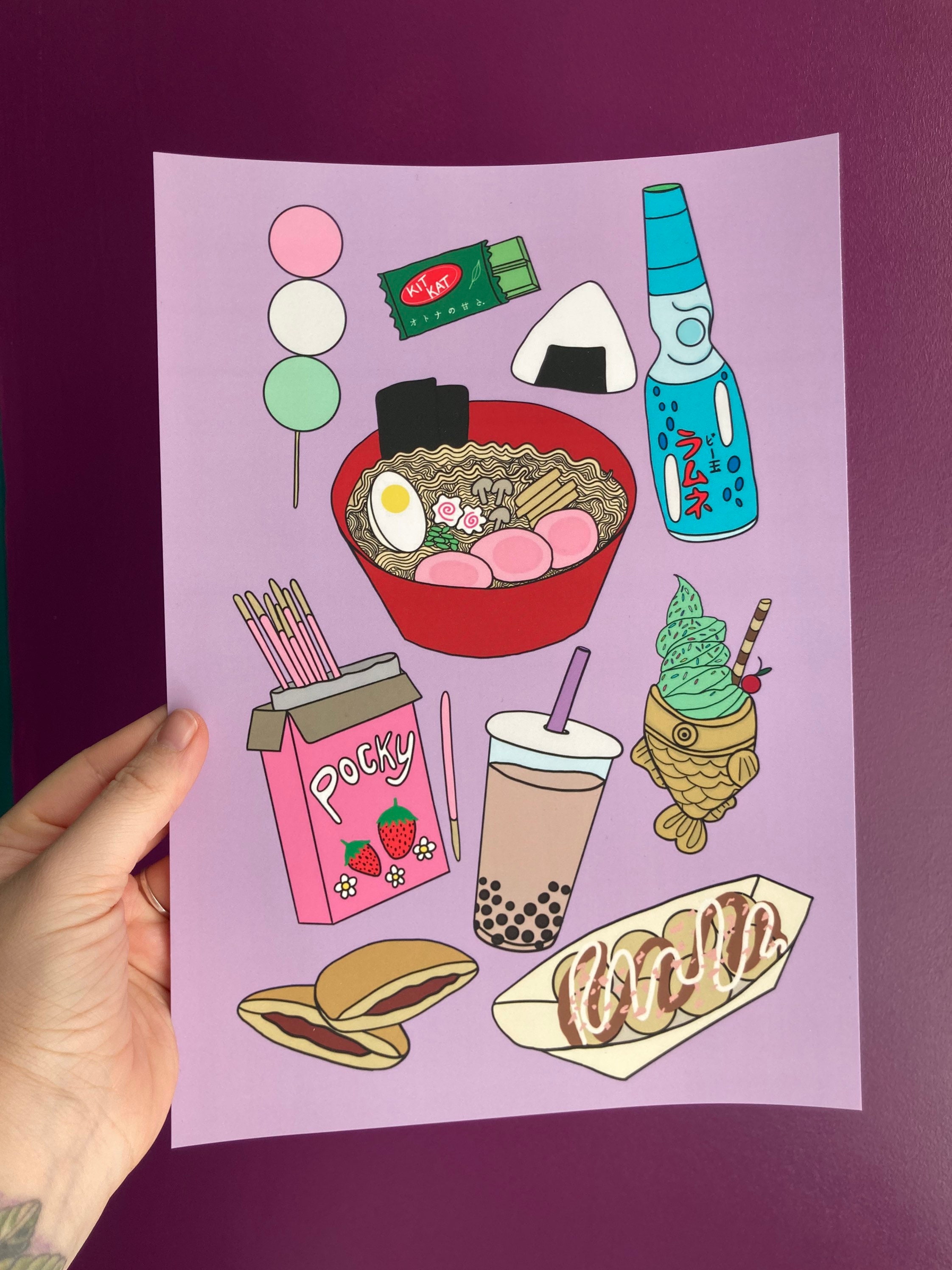 Japanese Kawaii Snacks Art Print - Etsy