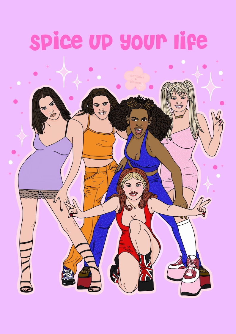 Spice Girls 90's Inspired Art Print A4/A5 Prints - Etsy