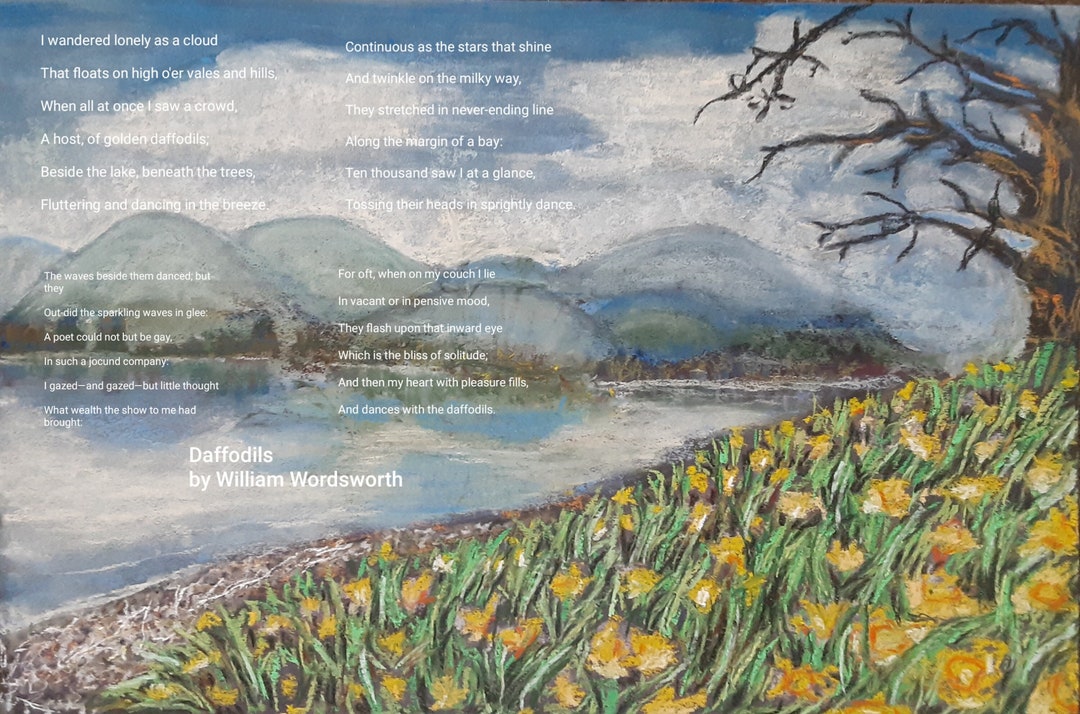 Daffodils Poster by William Wordsworth I Wondered Lonely as A Cloud ...