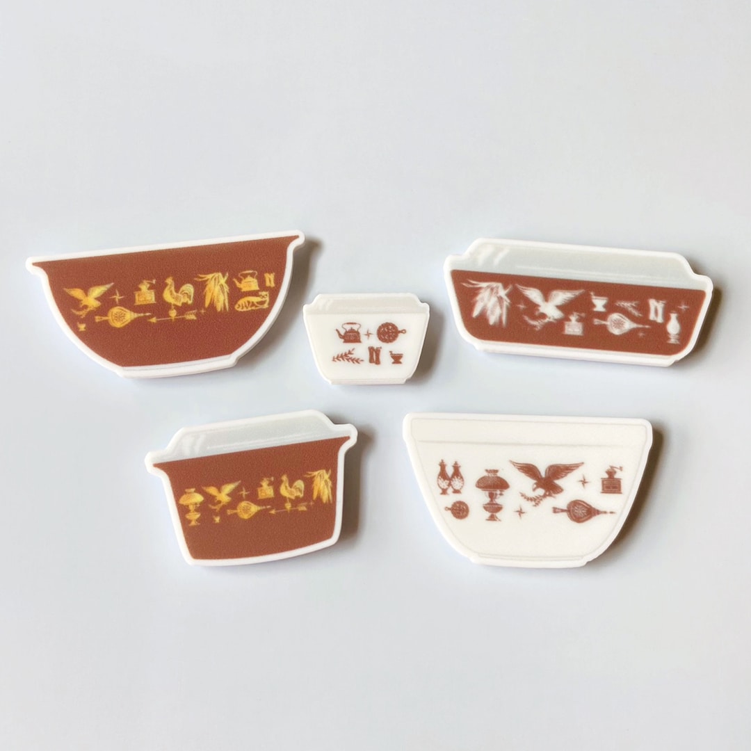 Pyrex Early American Fridge Magnets: Vintage Kitchen Decor - Etsy