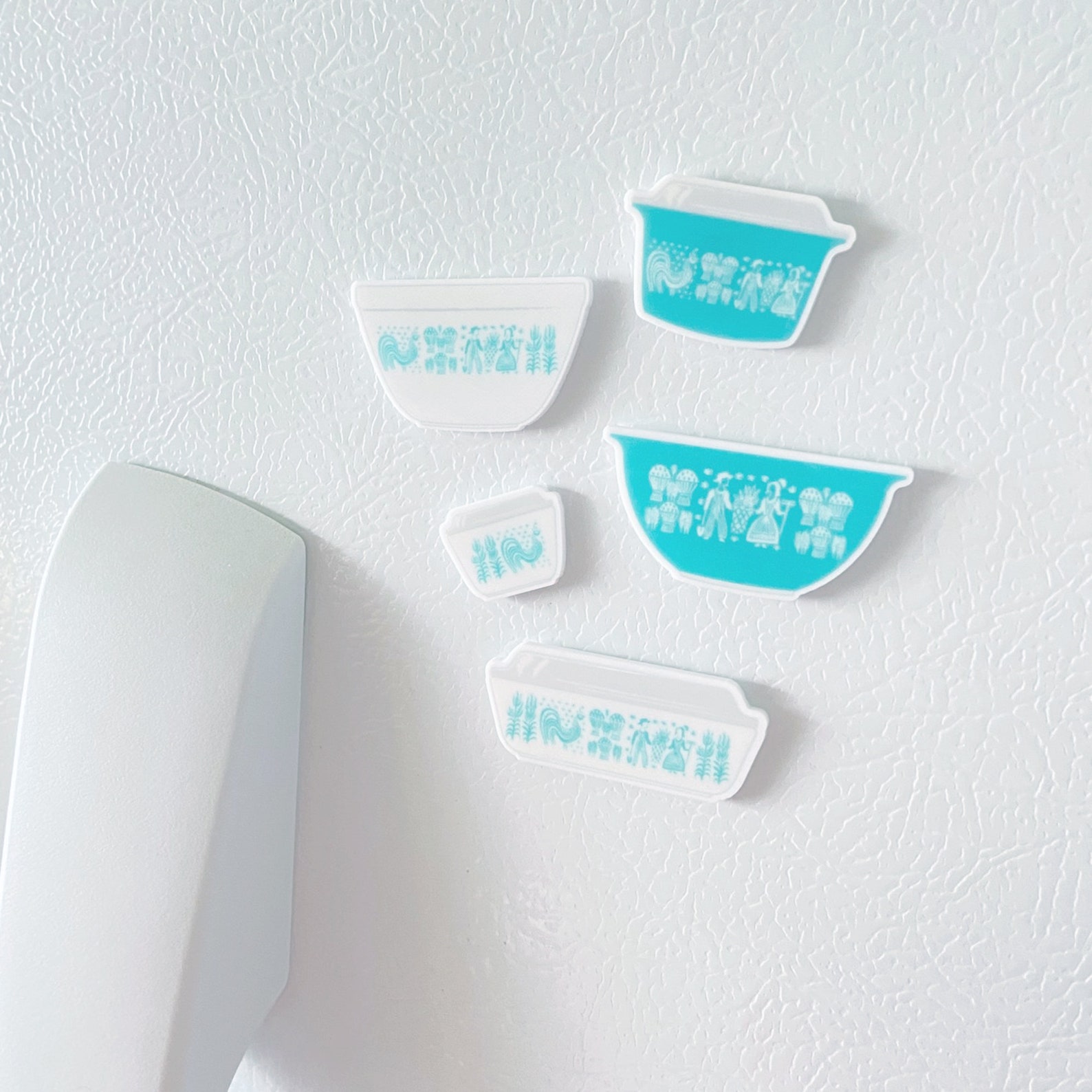 Pyrex Butterprint Turquoise Fridge Magnets: Vintage Kitchen Decor - Etsy