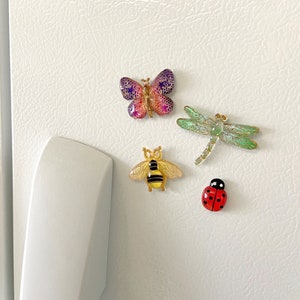 Insect Magnets: Butterfly, Dragonfly, Bumble Bee, Ladybug - Set of 4 - Etsy