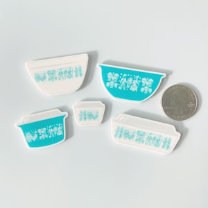 Pyrex Butterprint Turquoise Fridge Magnets: Vintage Kitchen Decor - Etsy