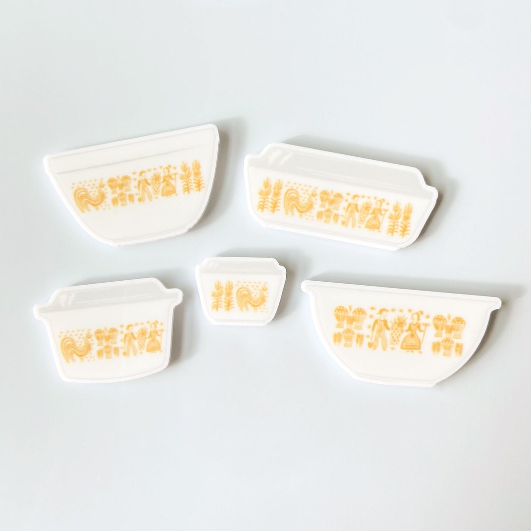 Pyrex Orange Amish Butterprint Fridge Magnets | Vintage Pyrex Magnets ...